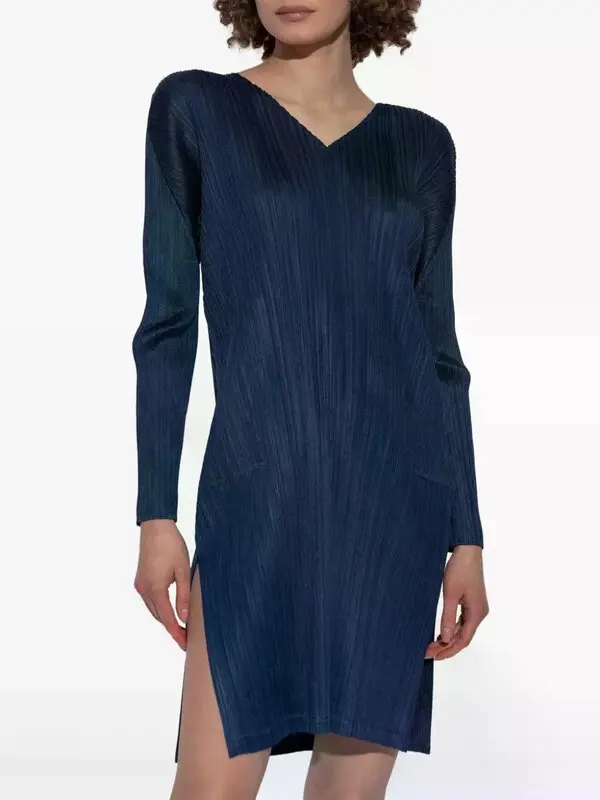 Issey Miyake Pleated Dress - Blue