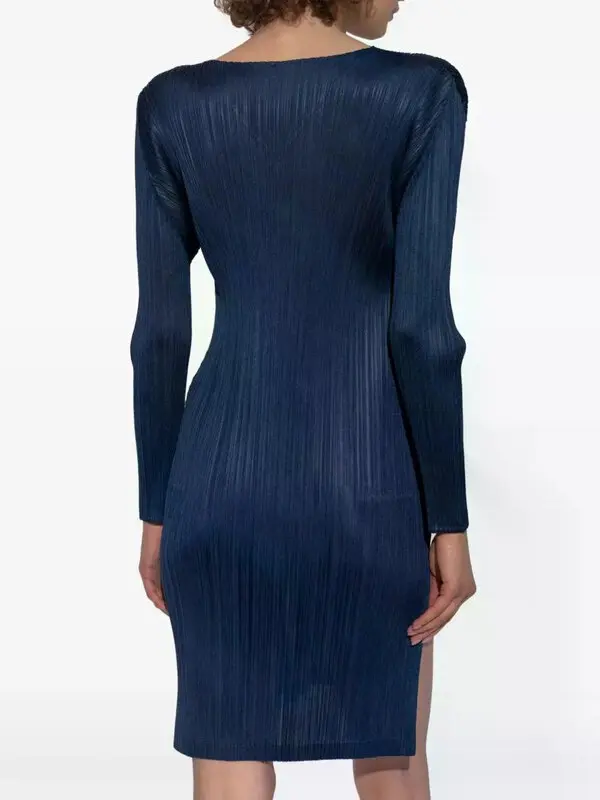 Issey Miyake Pleated Dress - Blue