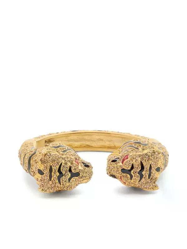 Roberto Cavalli Tiger-motif Cuff Bracelet - Gold