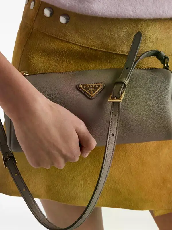 Prada Leather Shoulder Bag - Grey
