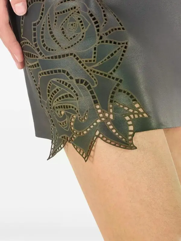 Roberto Cavalli Laser-cut Rose Mini Skirt
