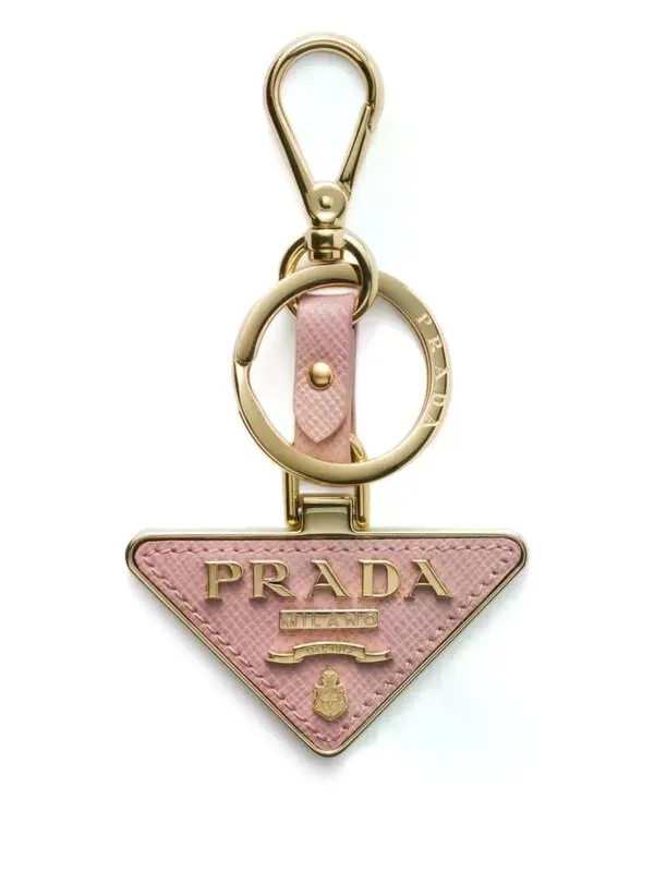 Prada Triangle-logo Keychain - Gold