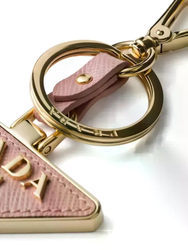 Prada Triangle-logo Keychain - Gold