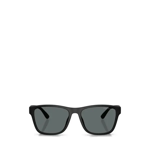 Ralph Lauren Striped-temple Square Sunglasses - Matte Black