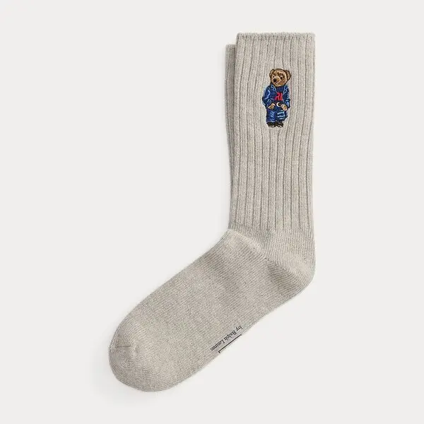 Ralph Lauren Polo Bear Crew Socks - Heather Grey