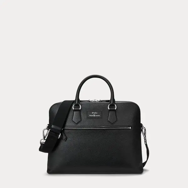 Ralph Lauren Pebbled Leather Commuter Bag - Black