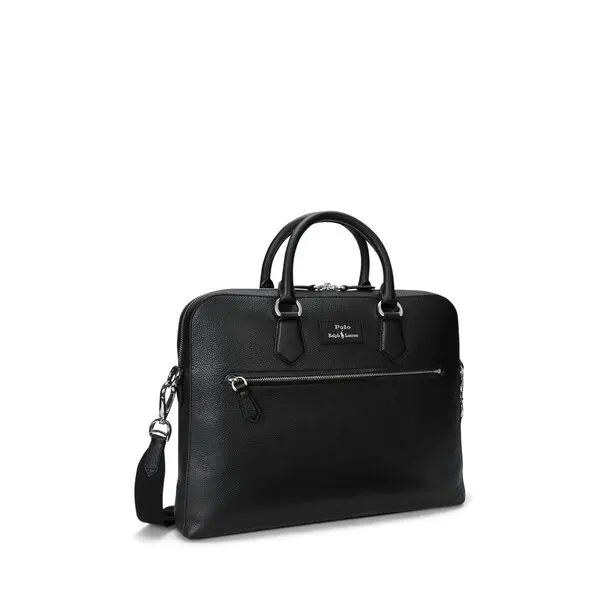Ralph Lauren Pebbled Leather Commuter Bag - Black