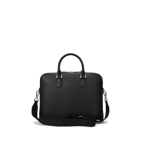 Ralph Lauren Pebbled Leather Commuter Bag - Black