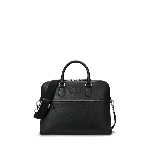 Ralph Lauren Pebbled Leather Commuter Bag - Black