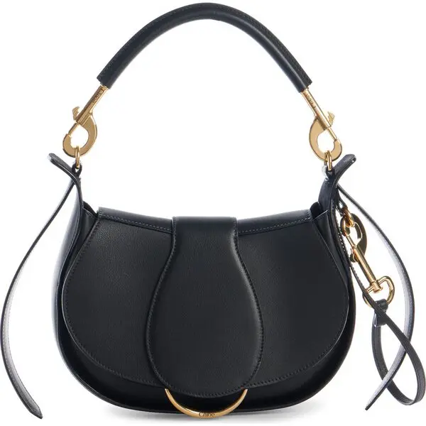 Chloé Ride Leather Shoulder Bag - 001 Black