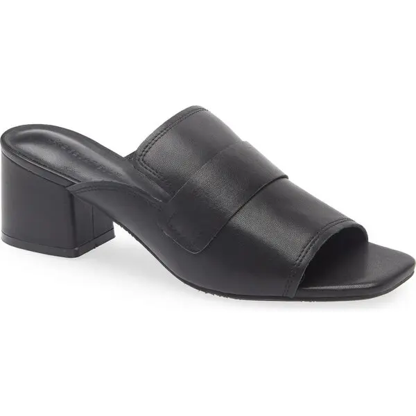 CHOCOLAT BLU Block Heel Sandal - Black Leather