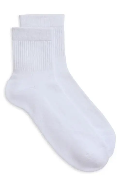 Nordstrom Solid Quarter Crew Socks - White