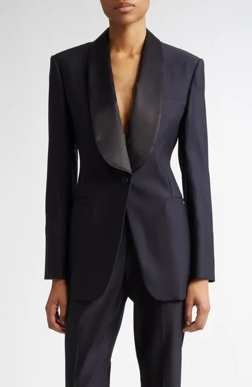 Max Mara Adina Shawl Lapel Wool & Silk Blazer