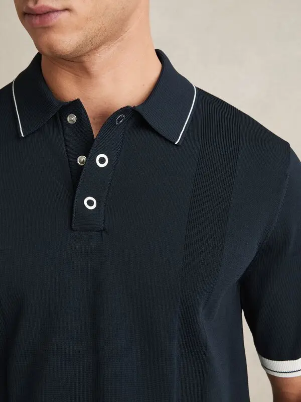 REISS Portman Tipped Knit Polo Shirt