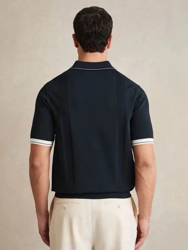 REISS Portman Tipped Knit Polo Shirt