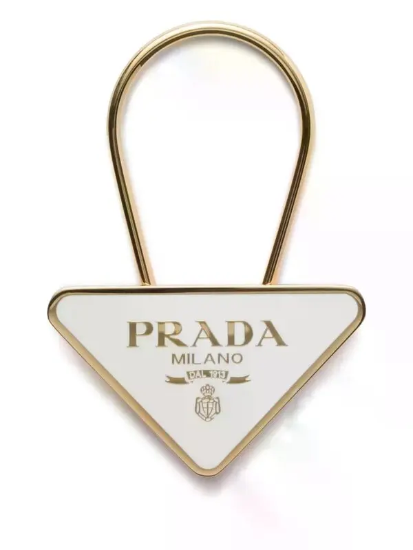 Prada Triangle-logo Keyring - Gold