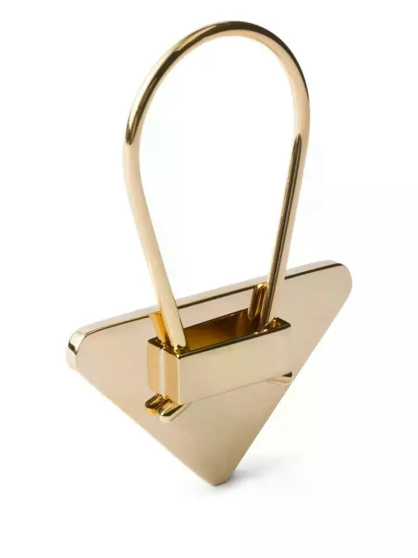 Prada Triangle-logo Keyring - Gold