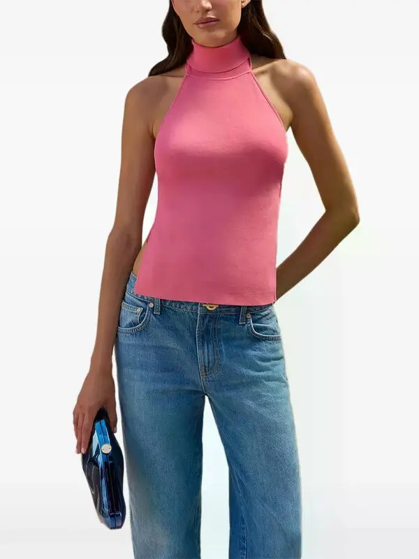 Cult Gaia Wake Knitted Top - Pink
