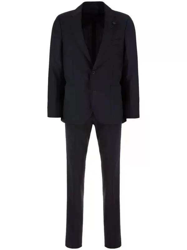 LARDINI Brooch-detail Suit - Blue