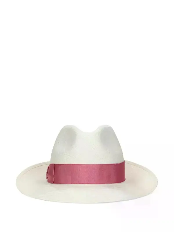 Borsalino Bow-detail Sun Hat - White