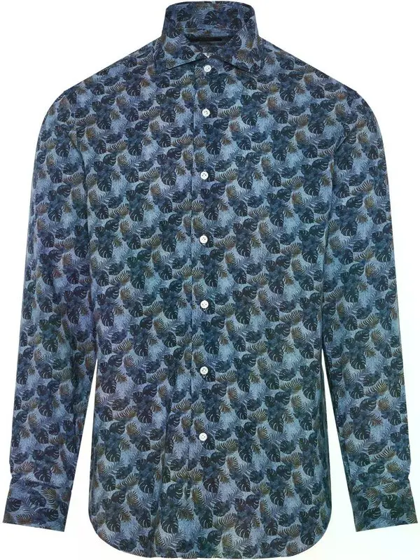 BARBA NAPOLI Printed Shirt - Blue
