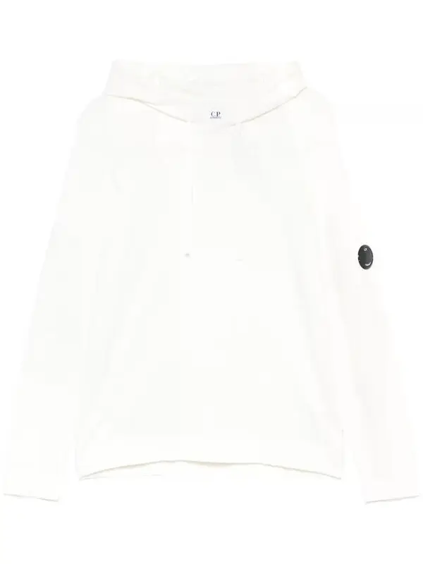 C.P. COMPANY Sea Island Lens-detail Hoodie - White