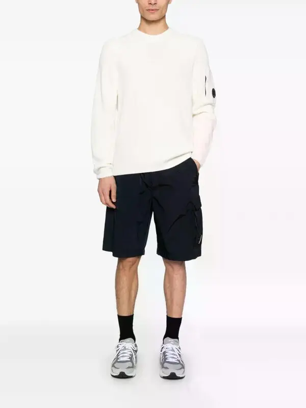 C.P. COMPANY Sea Island Sweater With Lens Detail - Neutrals