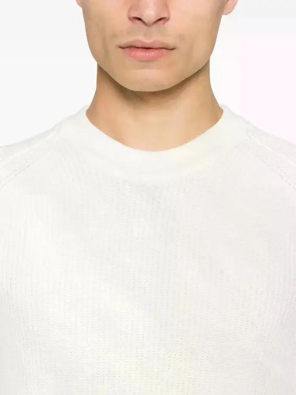 C.P. COMPANY Sea Island Sweater With Lens Detail - Neutrals