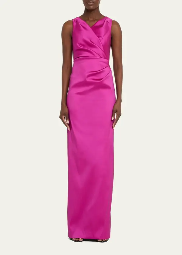 Rickie Freeman For Teri Jon Ruched Mikado Gown