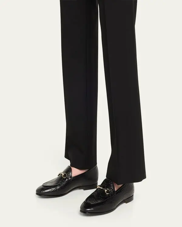 Gucci Jordaan Gg Embossed Leather Loafers