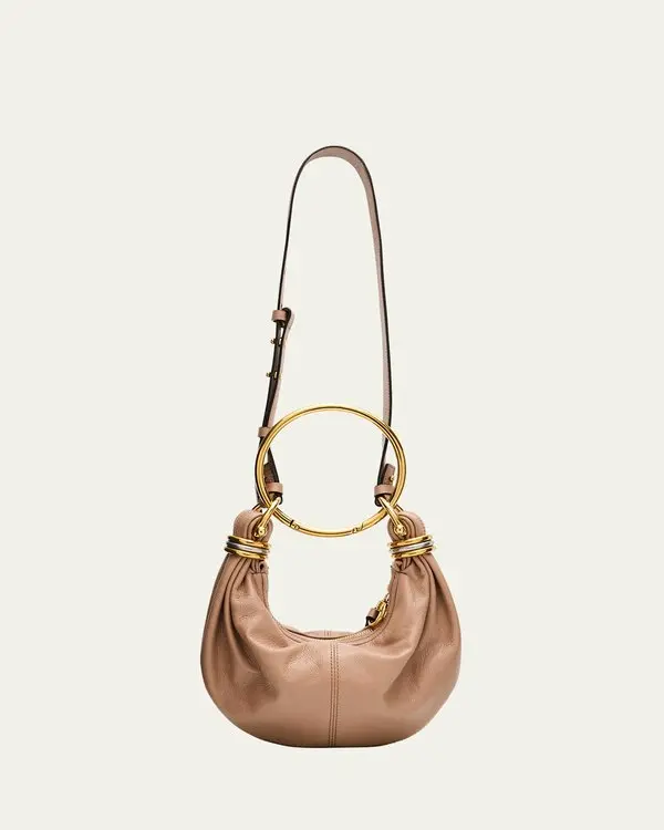 Chloé Mini Bracelet Grained Leather Shoulder Bag - Woodrose