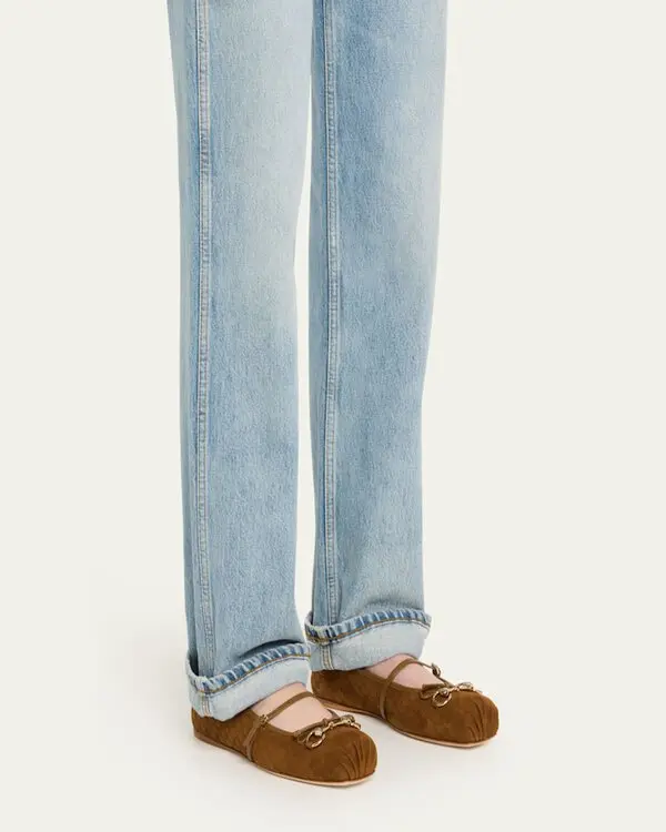 Gucci Gg Canvas Horsebit Ballerina Flats - Beige/ebony