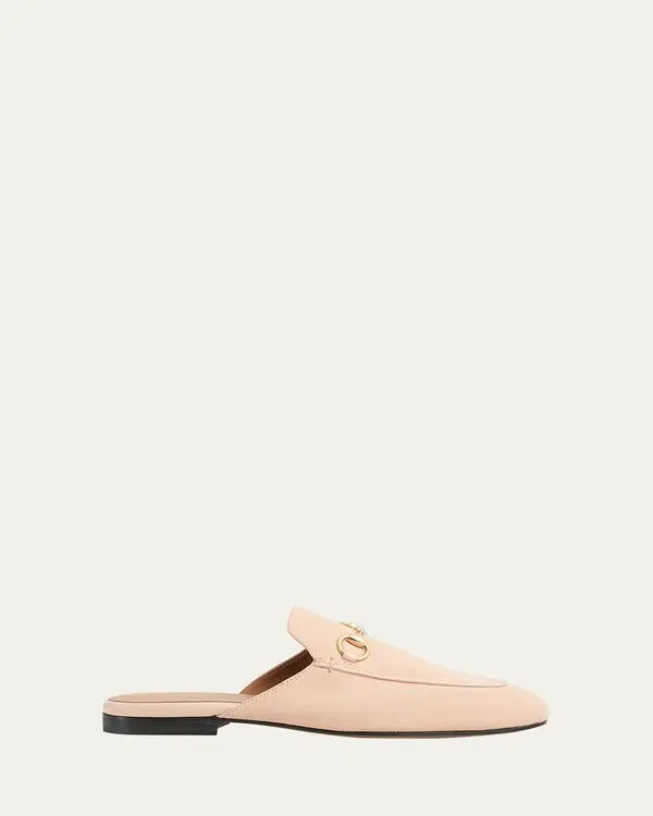 Gucci Princetown Suede Mules - Rose Dust