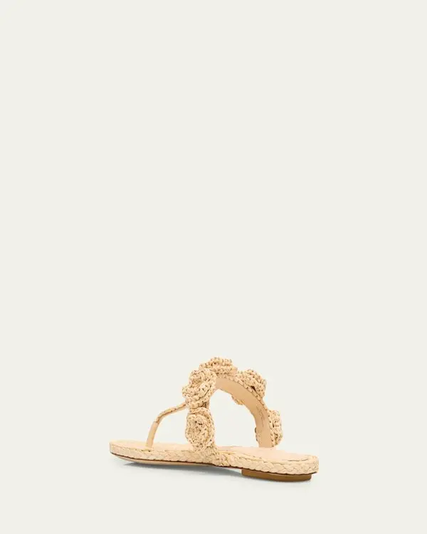 STUART WEITZMAN Magnolia Raffia T-strap Sandals