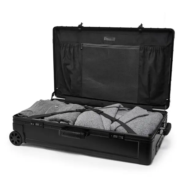 STERLING PACIFIC Xl Checked Suitcase - Black