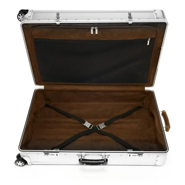 STERLING PACIFIC 4 Wheel Xl Checked Suitcase - Aluminum