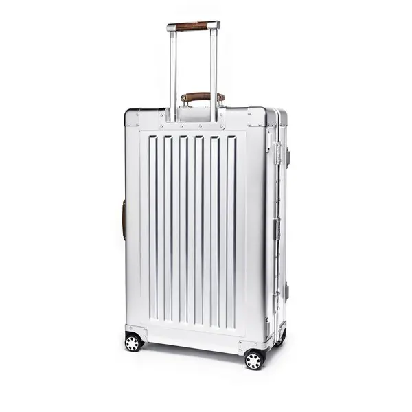 STERLING PACIFIC 4 Wheel Xl Checked Suitcase - Aluminum