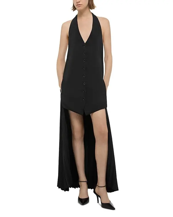Helmut Lang Pleated High-low Dress