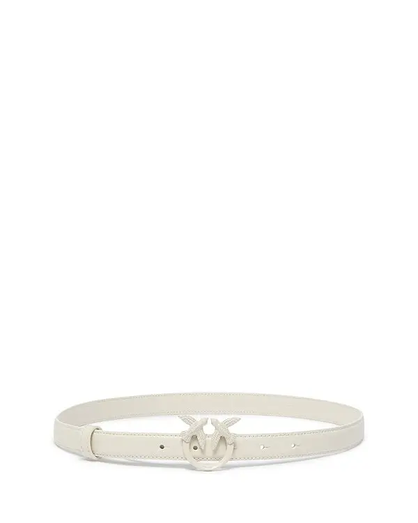 Pinko Love Berry Leather Belt - White