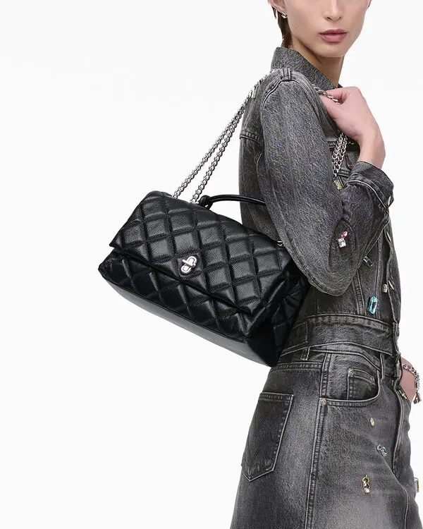 Marc Jacobs Quilted Dual Convertible Shoulder Bag - Black