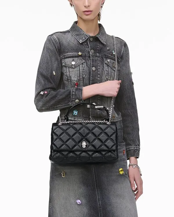 Marc Jacobs Quilted Dual Convertible Shoulder Bag - Black