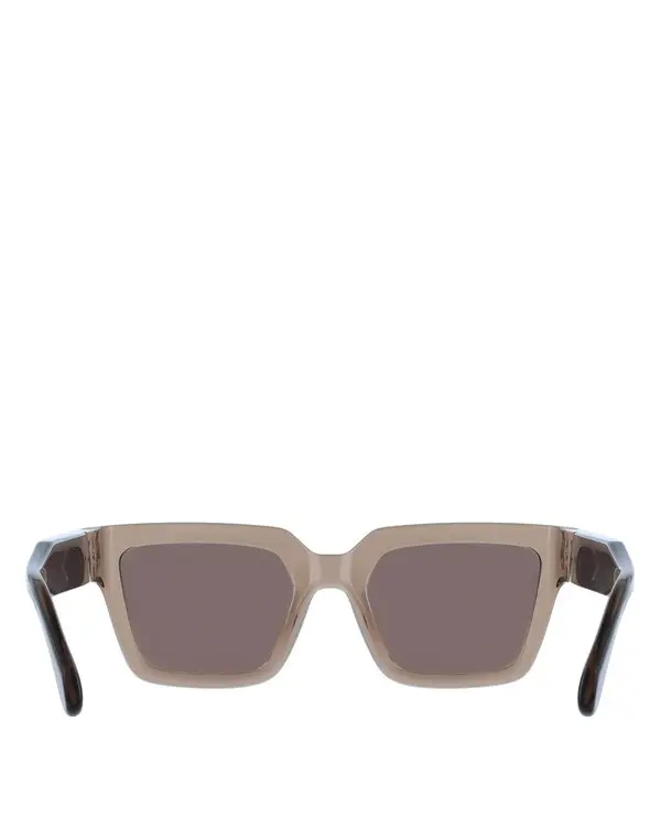 FERRAGAMO Gancini Hinge Square Sunglasses, 52mm - Transparent Brown