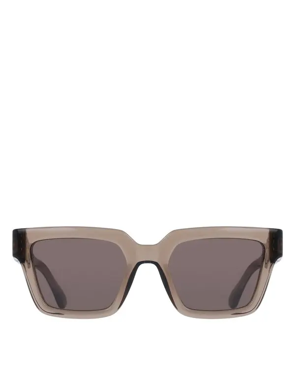 FERRAGAMO Gancini Hinge Square Sunglasses, 52mm - Transparent Brown