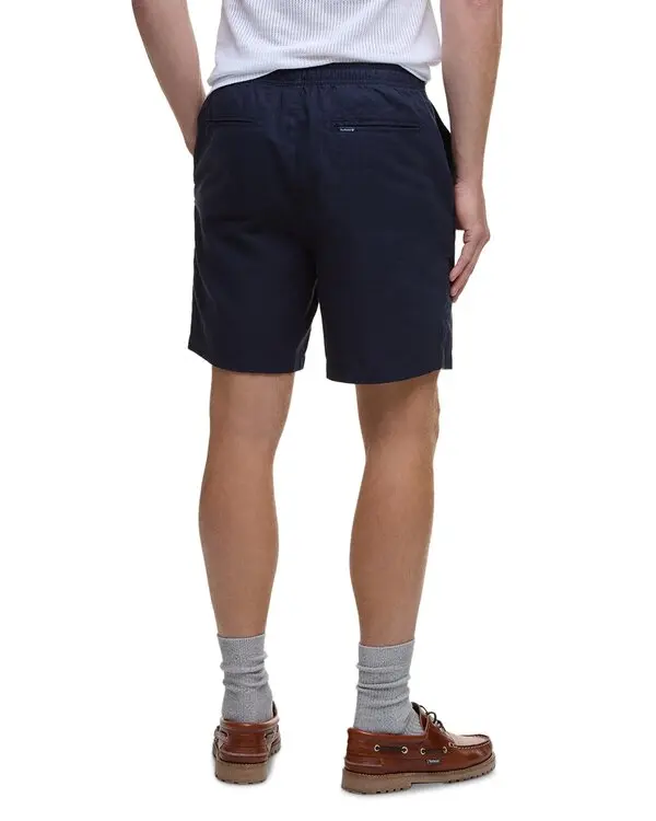 Barbour Relaxed Fit Linen Blend Shorts - Navy
