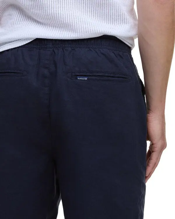 Barbour Relaxed Fit Linen Blend Shorts - Navy