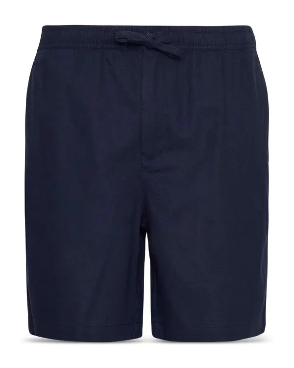 Barbour Relaxed Fit Linen Blend Shorts - Navy