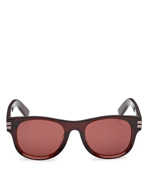 Zegna Round Frame Sunglasses By - Red/bordeaux