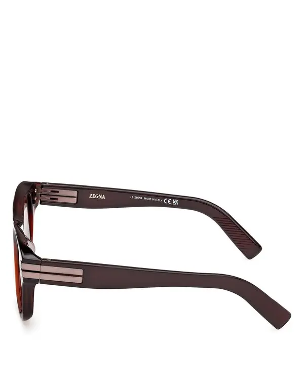 Zegna Round Frame Sunglasses By - Red/bordeaux