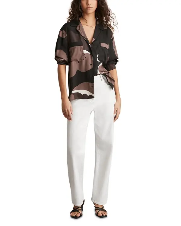 REISS Lottie Floral Print Top