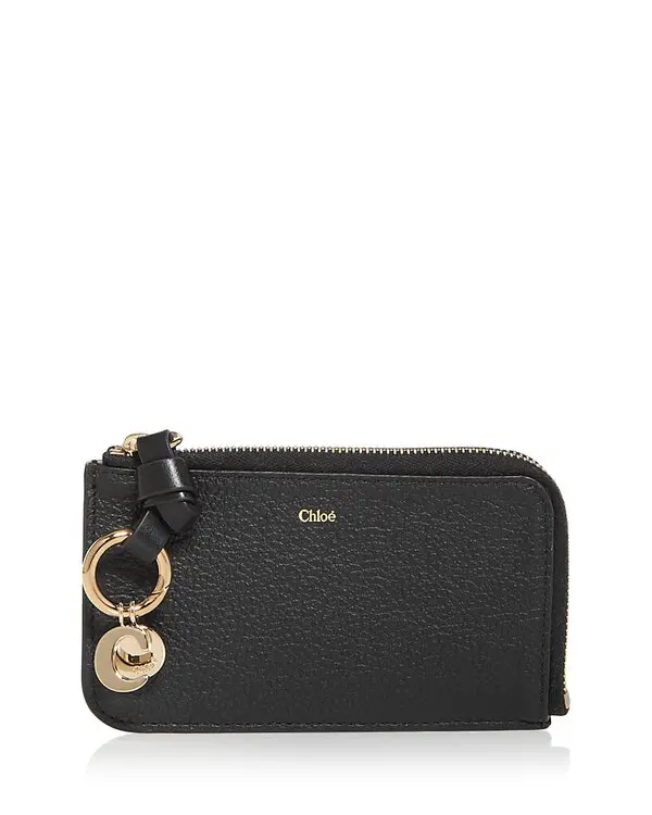 Chloé Alphabet Small Leather Zip Wallet - Black